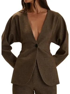 FAVORITE DAUGHTER The Power Move Blazer - Espresso
