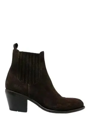 LEMARGO Elasticated-panel Suede Ankle Boots - Brown