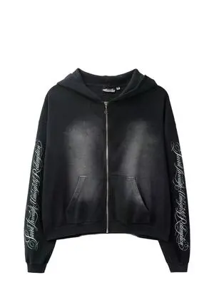 HELLSTAR Graphic-print Zip-up Hoodie - Black