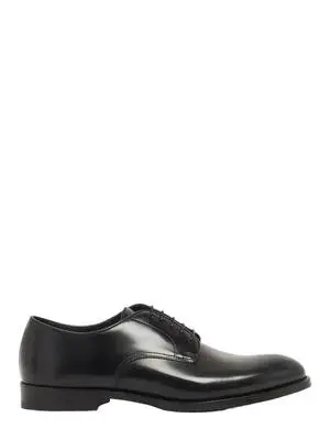 DOUCAL'S Polished-finish Lace-up Derby Shoes - Black