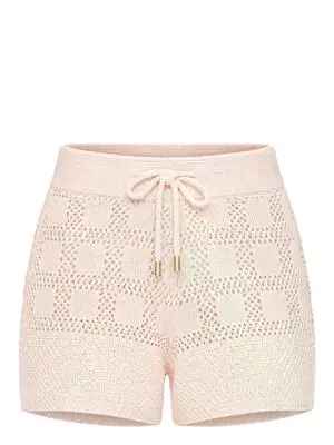 ZIMMERMANN Crochet-knit Drawstring Mini Shorts