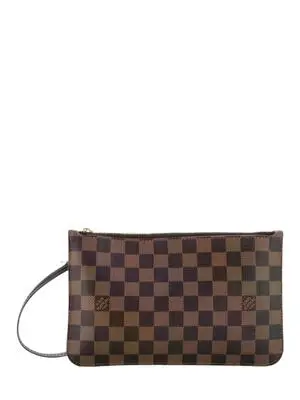 LOUIS VUITTON Neverfull Pochette Damier Large Pouch - Brown