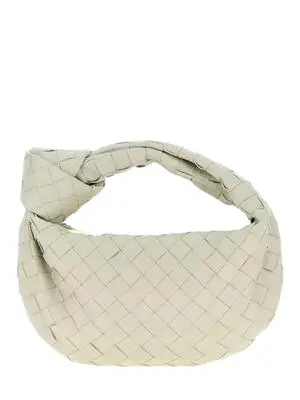 Bottega Veneta Jodie Mini Handbag In Intrecciato Leather With Knotted Handle - Gray