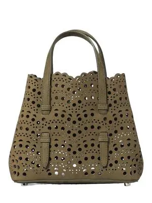Alaïa Alaia Mina Perforated Nubuck Handbag With Removable Pouch - Multicolor