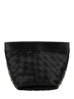 Bottega Veneta Bottega Veneta Women Flap Intrecciato Calfskin Mini Bag Bottega Veneta With Zip Closure Black