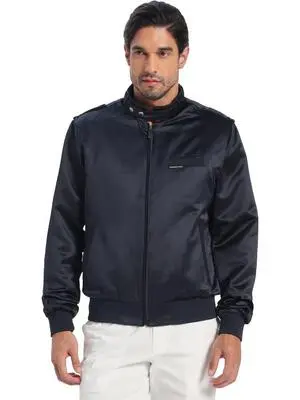 MEMBERS ONLY Classic Satin Iconic Racer Jacket - Navy