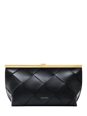 ANINE BING Anine Clutch Braided Leather - Black