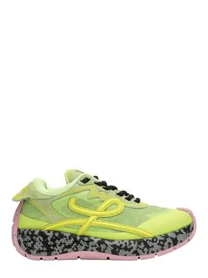 Loewe Pogo Sneakers In Technical Mesh And Leather - Green