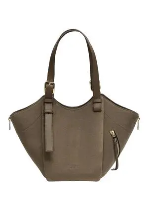 Loewe Brownish Hammock Flip Bag In Suede - Green
