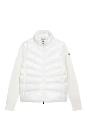 Moncler Padded Zip Jacket In Polyester - White