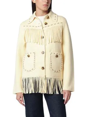 Guest In Residence Butter-colored Western Fringe Jacket - Yellow