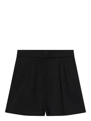 Max Mara Stretch Cotton Satin Shorts - Black