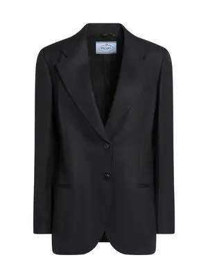 Prada Single-breasted Jacket In Wool - Blue
