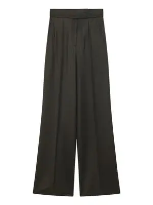 Max Mara Moss Wide-leg Wool Trousers - Green