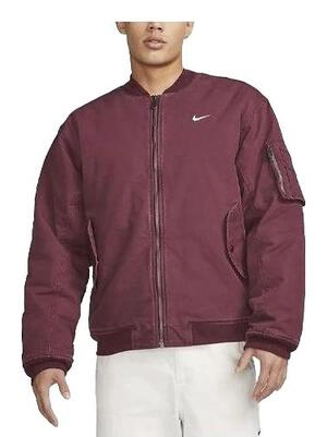 Nike Life Woven Flight Jacket 'night Maroon - Red