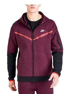 Nike Tech Fleece Full-zip Hoodie 'dark Beetroot Black Phantom - Dark Beetroot/black/phantom