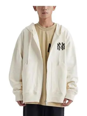 Mitchell & Ness Branded Hooded Jacket - Off White