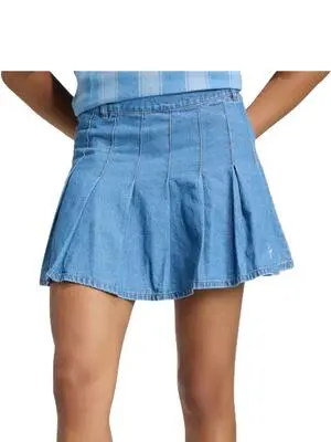 Adidas Denim Pleated Skirts Asia Sizing - Blue