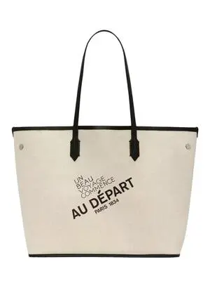 AU DEPART Reversible Geometric-print Shoulder Bag - Black