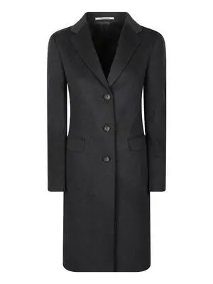 Tagliatore Single-breasted Notched-lapel Coat - Grey