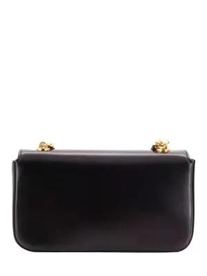 Celine Triomphe Chain Leather Small Shoulder Bag - Black