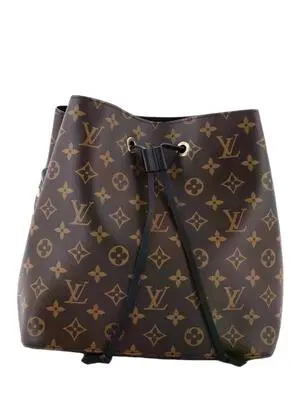 LOUIS VUITTON Neonoe Handbag Monogram Canvas With Leather Mm Bucket Bag - Black