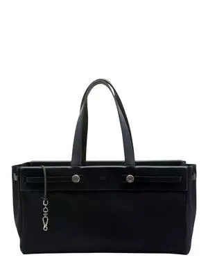 Hermès 2003 Toile And Vache Hunter Herbag Cabas Mm Tote Bag - Black