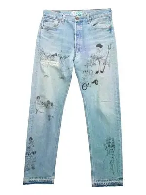 BETTER WITH AGE Gene Graphic-print Jeans - Blue