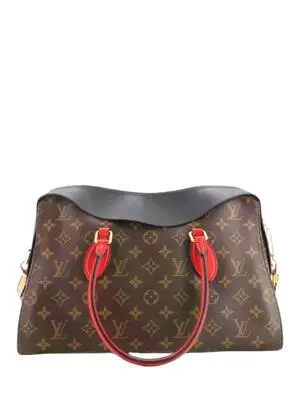LOUIS VUITTON Tuileries Handbag Monogram Canvas With Leather Satchel - Black