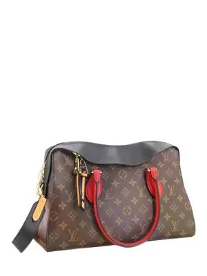 LOUIS VUITTON Tuileries Handbag Monogram Canvas With Leather Satchel - Black