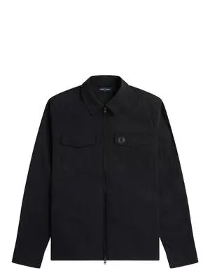 Fred Perry Zip-up Flap-pocket Shirt - Black