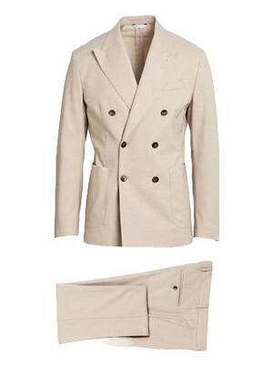 MANUEL RITZ Suit Size Polyester, Viscose, Elastane - Beige