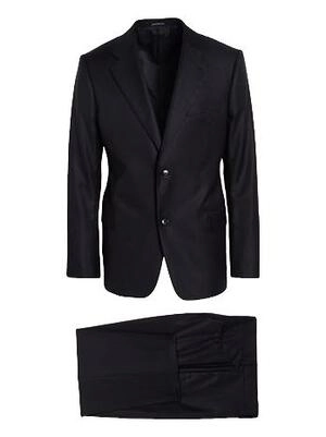 Emporio Armani Man Suit Navy Size 46 Virgin Wool, Silk Blue
