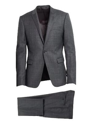 Emporio Armani Man Suit Charcoal Size 38 Wool, Polyamide, Elastane Grey