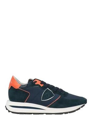 Philippe Model Man Sneakers Midnight Blue Size 9 Leather, Textile Fibers Blue