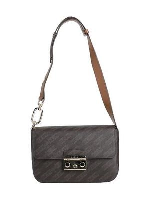 FURLA Woman Shoulder Bag Dark Brown Size - Textile Fibers