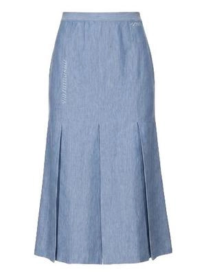 Marni Midi Skirt Light Size Virgin Wool, Silk - Blue