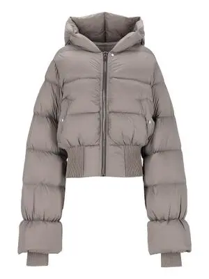 Rick Owens Short Down Jacket With Hood - Green