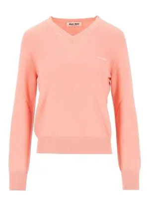 Miu Miu V-neck Wool Sweater - Multicolor