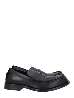 Loewe Bobine Moccasin In Shiny Calfskin - Black