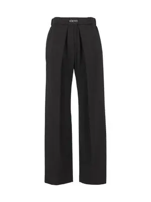Loewe Stretch Wool Trousers - Black