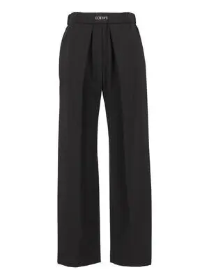 Loewe Stretch Wool Trousers - Black