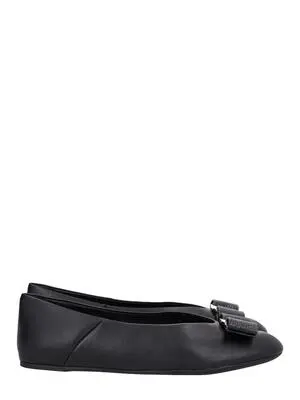 FERRAGAMO Vanna Ballerina Flat - Black