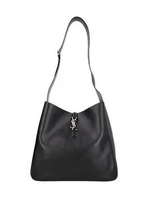 Saint Laurent Saint Laurent Women Le 5 À 7 Maxi Hobo Bag In Textured Leather Black