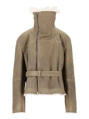 Rick Owens Tower Suede Jacket - Gray