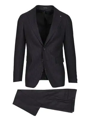 Tagliatore Vesuvio Pinstriped Single-breasted Suit - Blue
