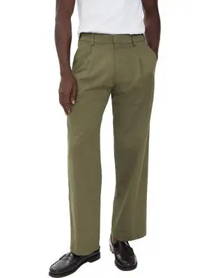 Nn07 Kaye Cotton Relaxed Pleated Trousers - Shadow Moss