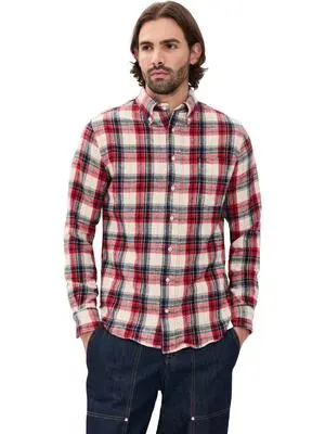 Gitman Bros Brushed Winter Madras Shirt Red