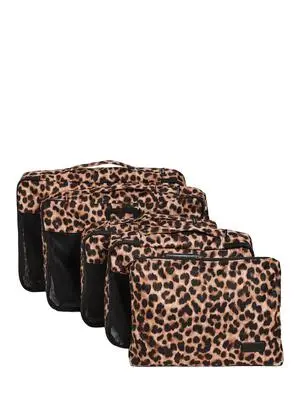 CALPAK 5 Piece Packing Cube Set - Leopard