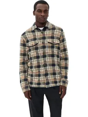 Guest In Residence Plaid Cashmere Work Shirt - Camel Combo